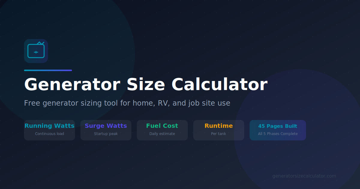 Generator Size Calculator -- What Size Generator Do I Need?